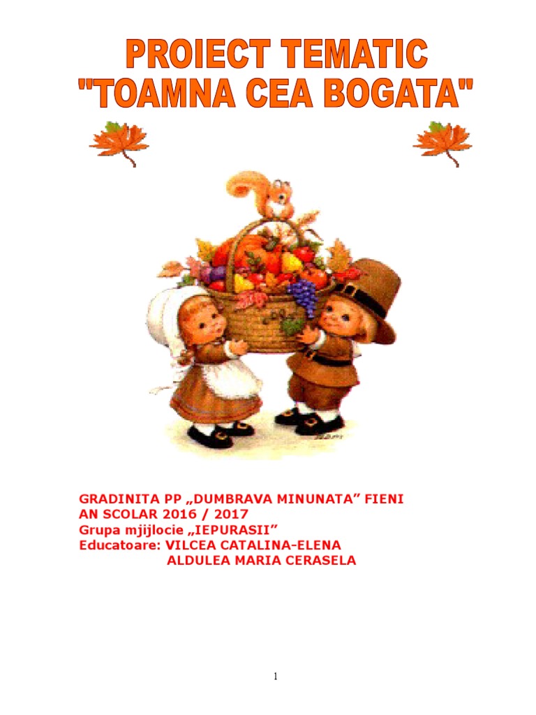 PROIECT TEMATIC TOAMNA