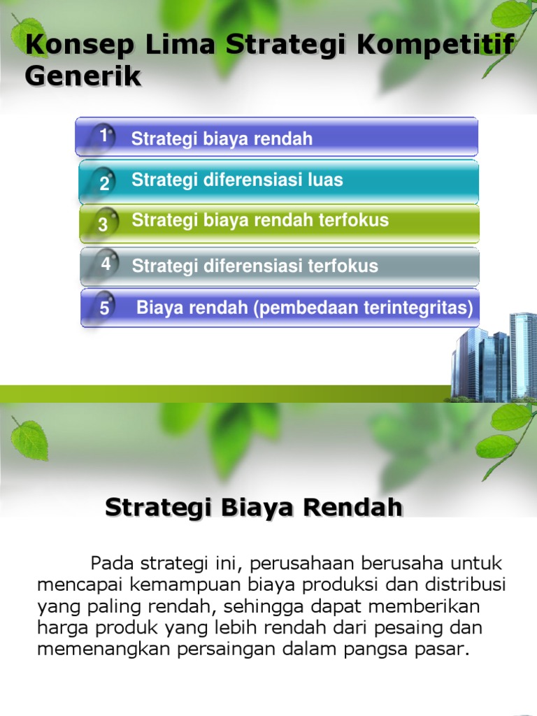 Konsep Lima Strategi Kompetitif Generik | PDF