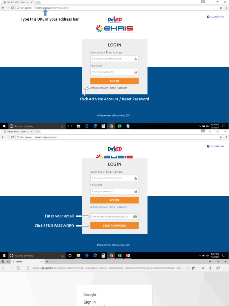 Activating The Ehris Account | PDF
