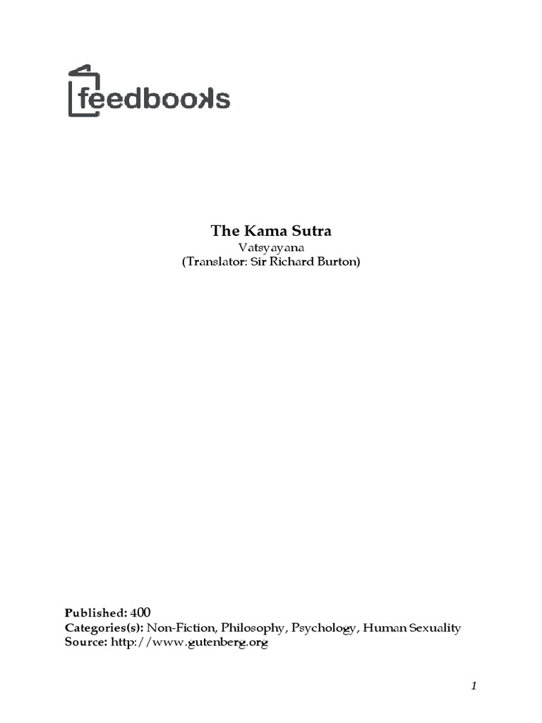 Vatsyayana's Kama Sutra Overview | PDF