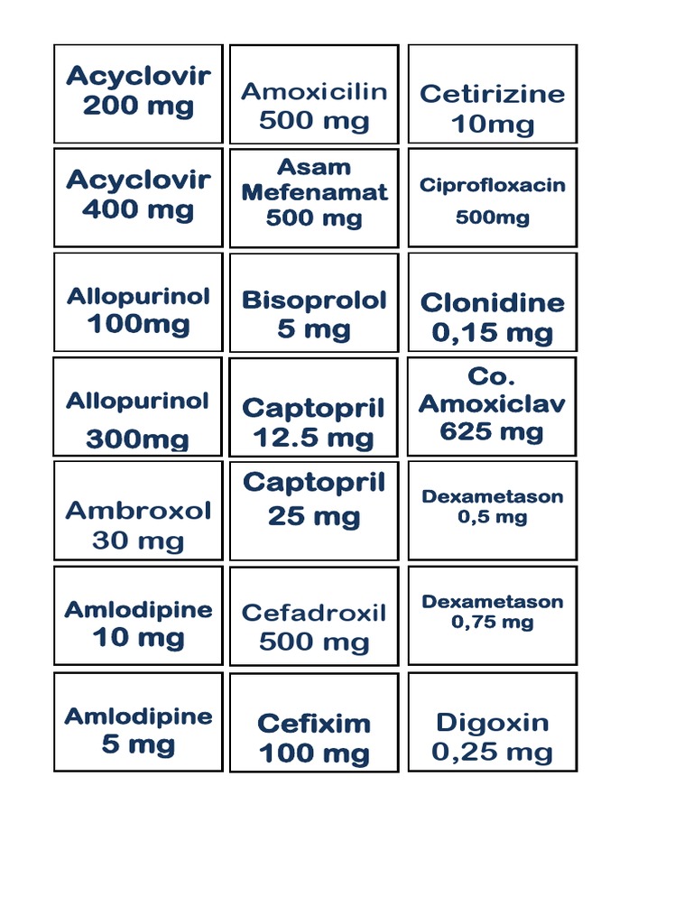 Draf Label Rak Obat Tab Generik | PDF