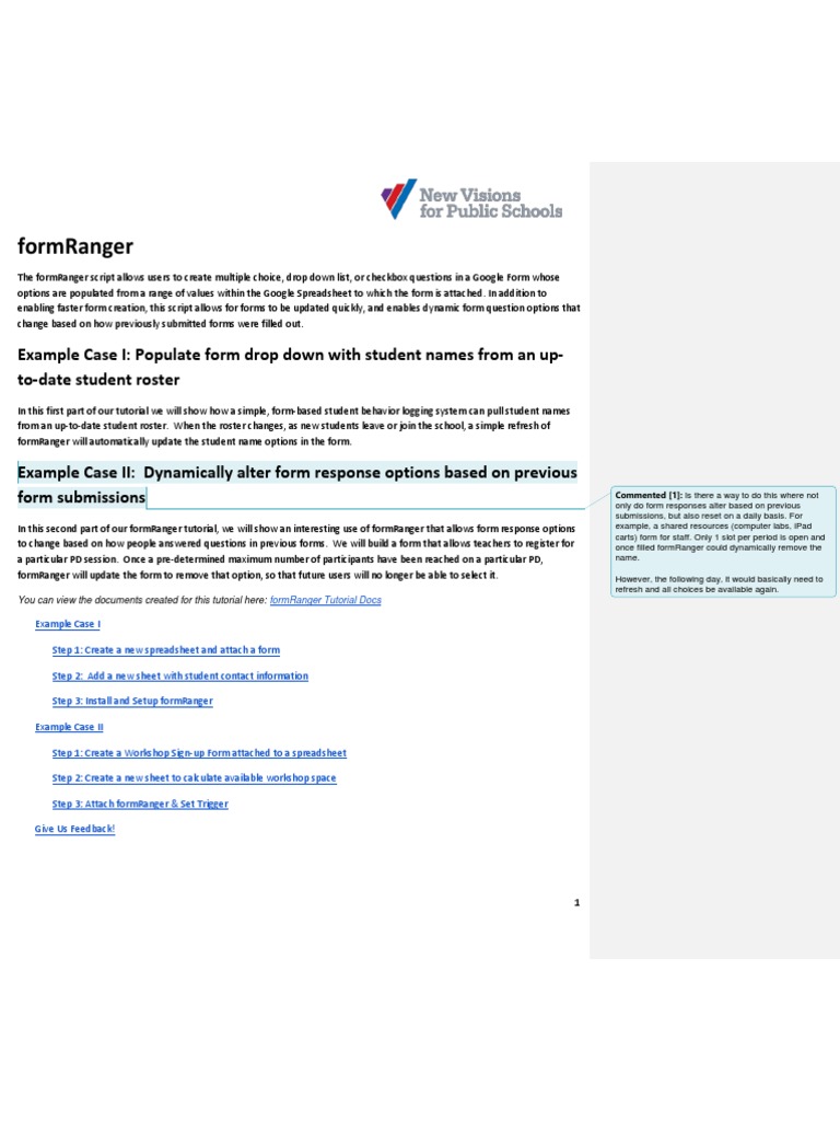 Form Ranger Basic Intermediate Tutorial | PDF | Spreadsheet | Areas Of ...