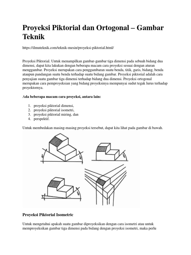 Proyeksi Piktorial Dan Ortogonal | PDF