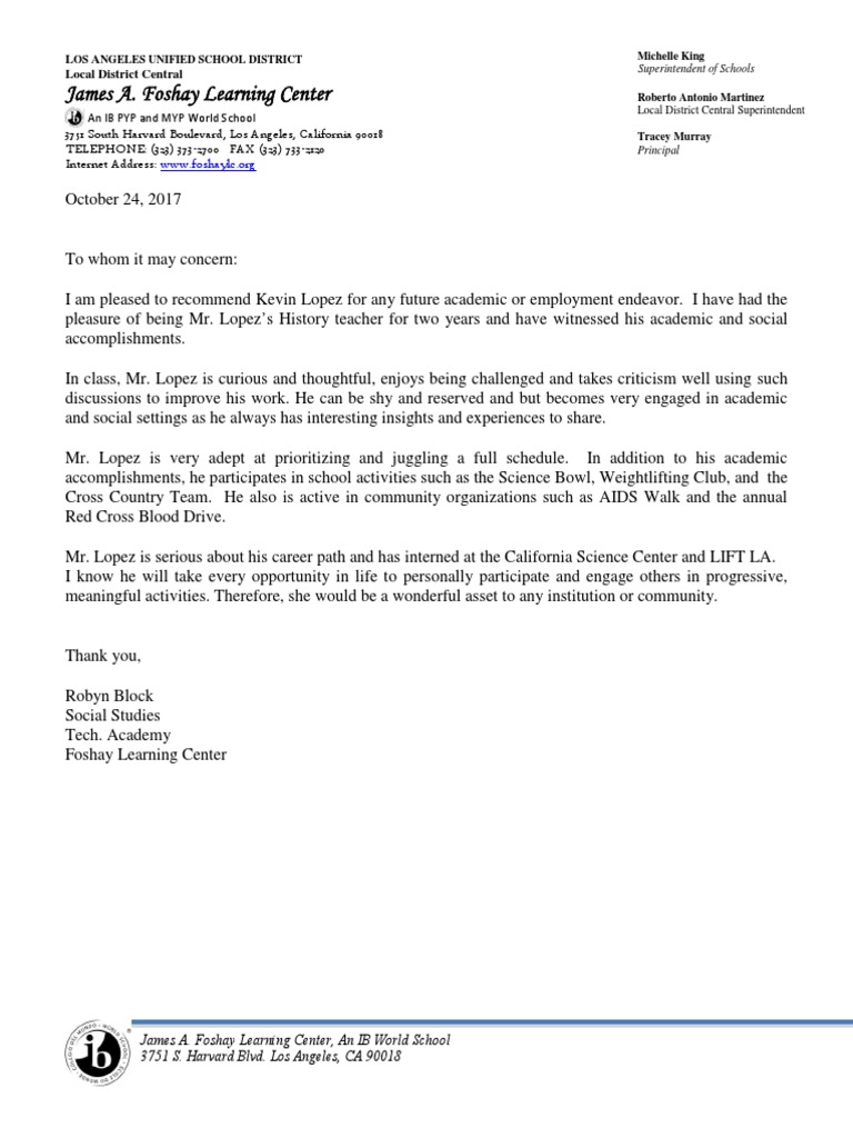 Kevin Lopez Letter of Req | PDF