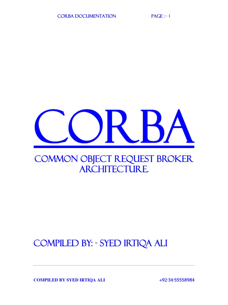 Corba Pdf Common Object Request Broker Architecture Software Development