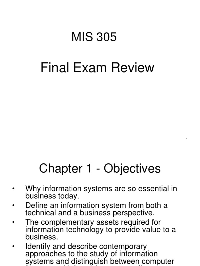 MIS Final Exam Review | PDF | Computer Network | Information System