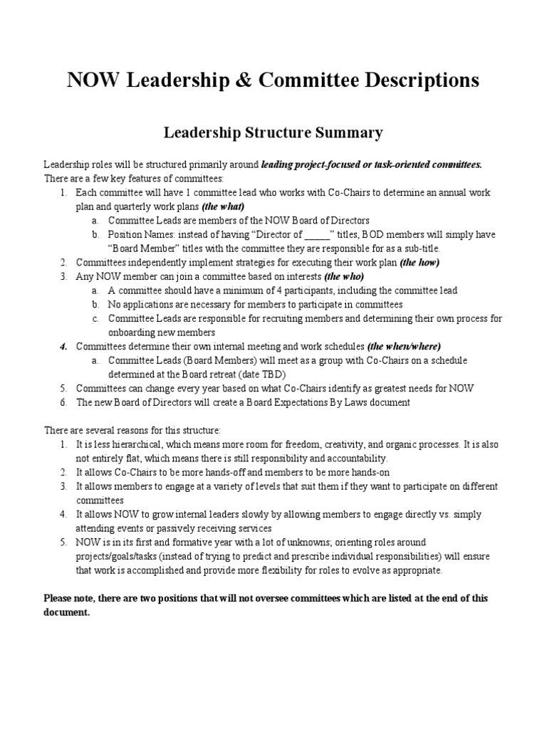 Leadership & Committee Descriptions | PDF | Mentorship | Social Media