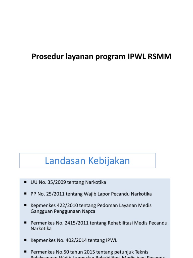 Prosedur Layanan Program IPWL RSMM | PDF