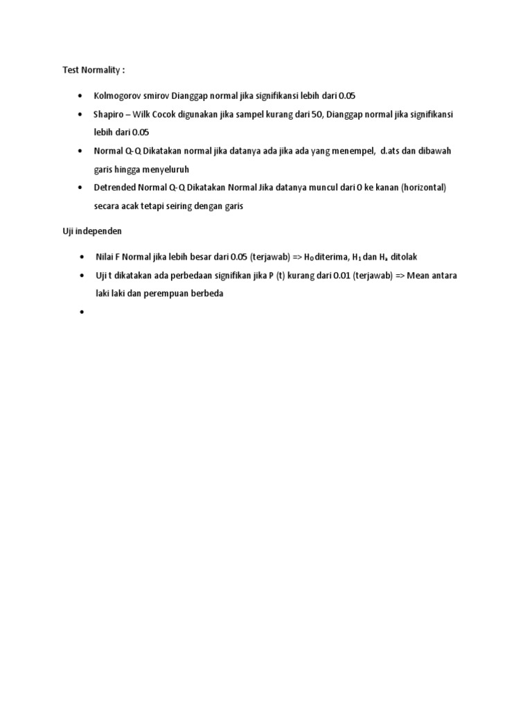 Interpretasi Uji Normalitas Dan Uji T Pdf 0845