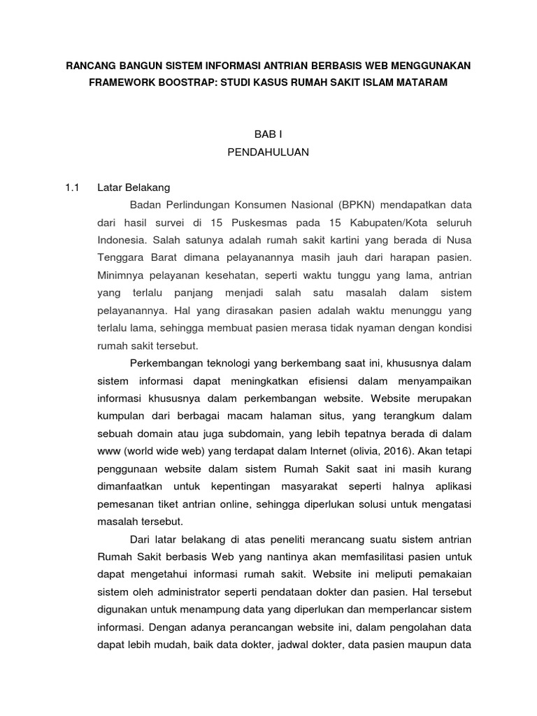 Proposal Perancangan Website Rumah Sakit Kartini Bersbasis PHP | PDF