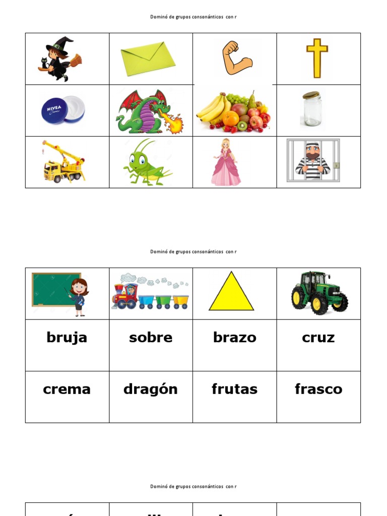Memorice Grupo Consonántico | PDF