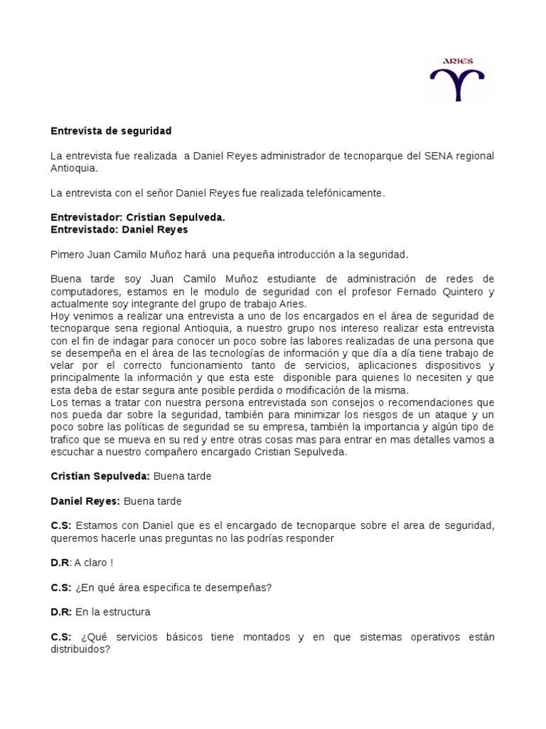 entrevista escrita