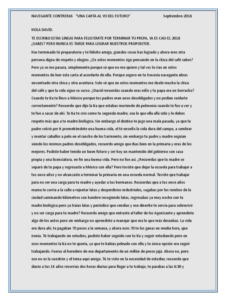 Una Carta Al Yo Del Futuro. | PDF