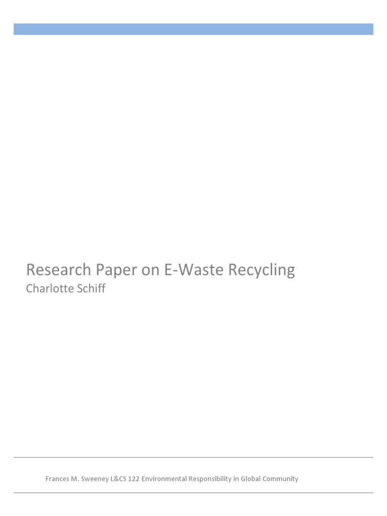 Resarch Paper 2eqv5z5 | PDF | Electronic Waste | Recycling