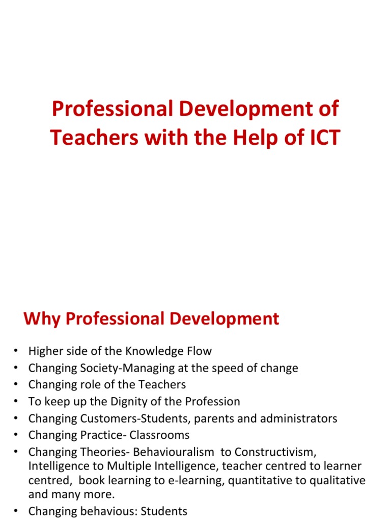 Professional Development of Teachers.ppt | Educational Technology ...