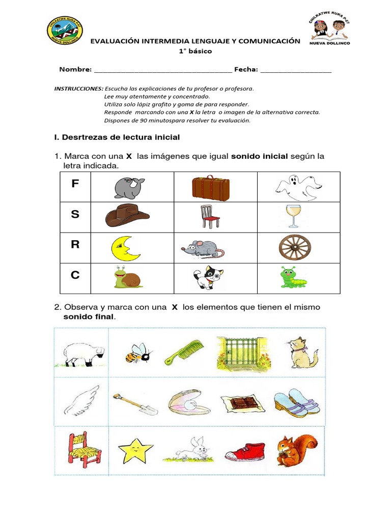 Evaluación Intermedia Lenguaje Primero Básico | PDF