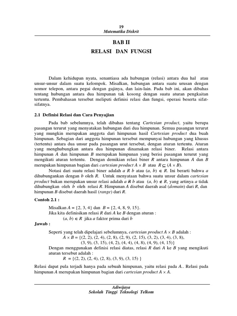 Chapter 2. Relasi Dan Fungsi PDF | PDF