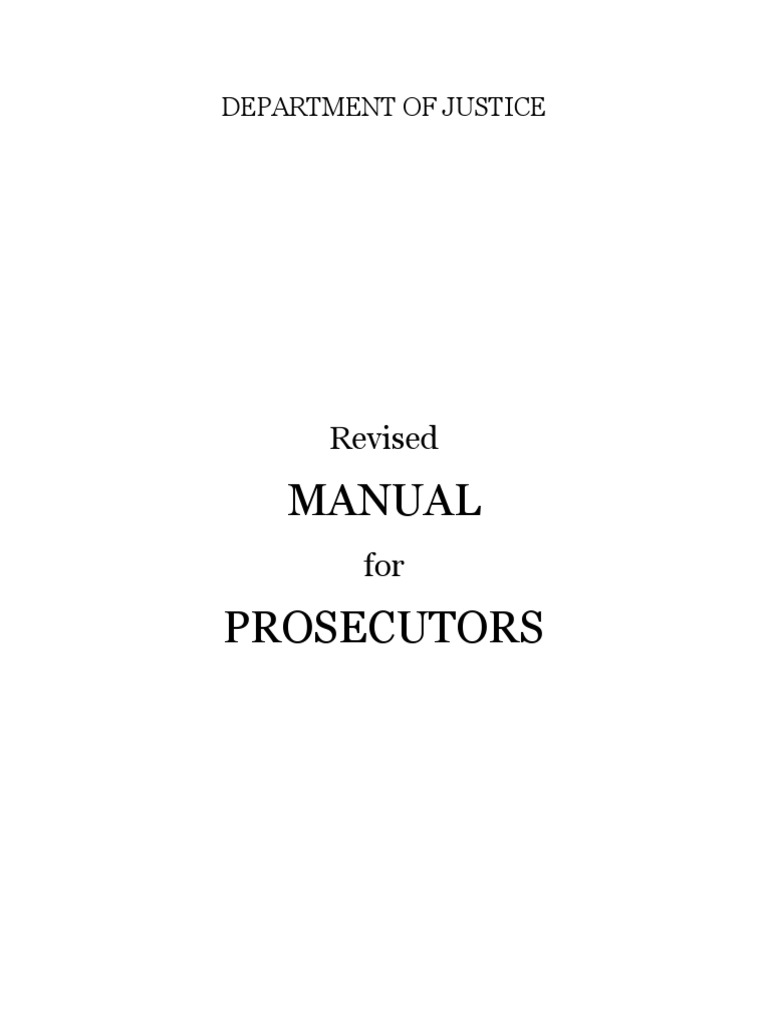 Revised Manual For Prosecutors | PDF | Prosecutor | Plea