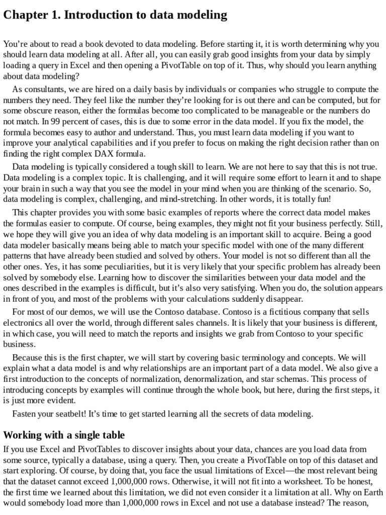 Introduction to data modeling concepts and granularity | PDF | Data ...