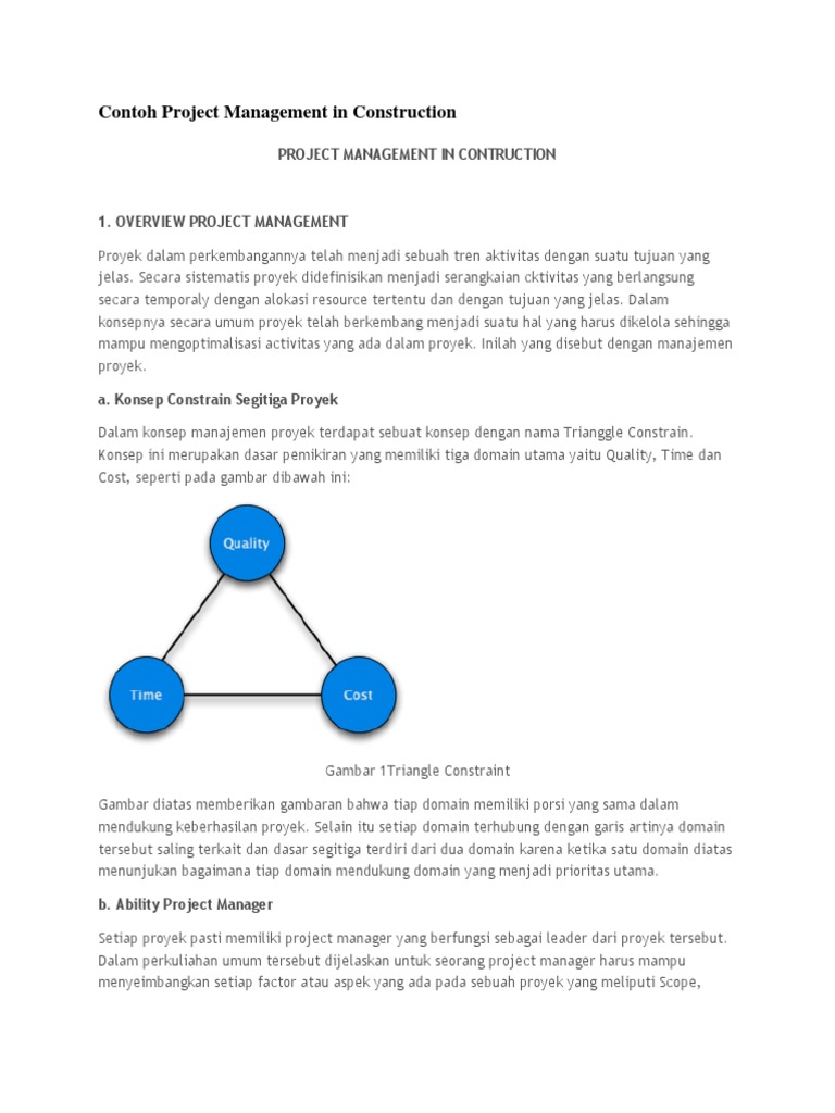 Contoh Project Management In Construction PDF