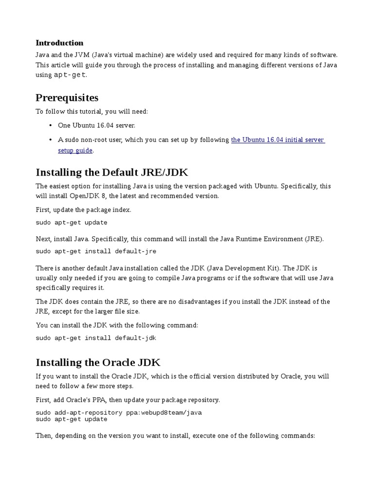 Prerequisites: The Ubuntu 16.04 Initial Server Setup Guide | PDF | Java ...