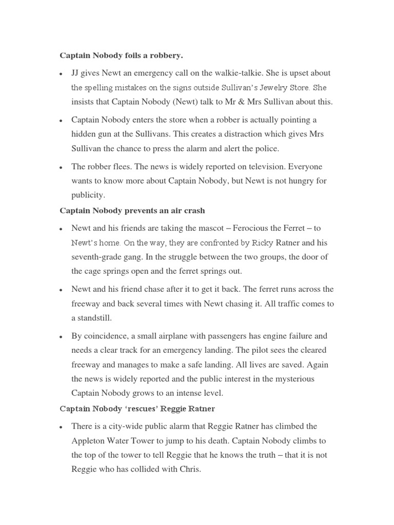 Captain Nobody Foils A Robbery | PDF