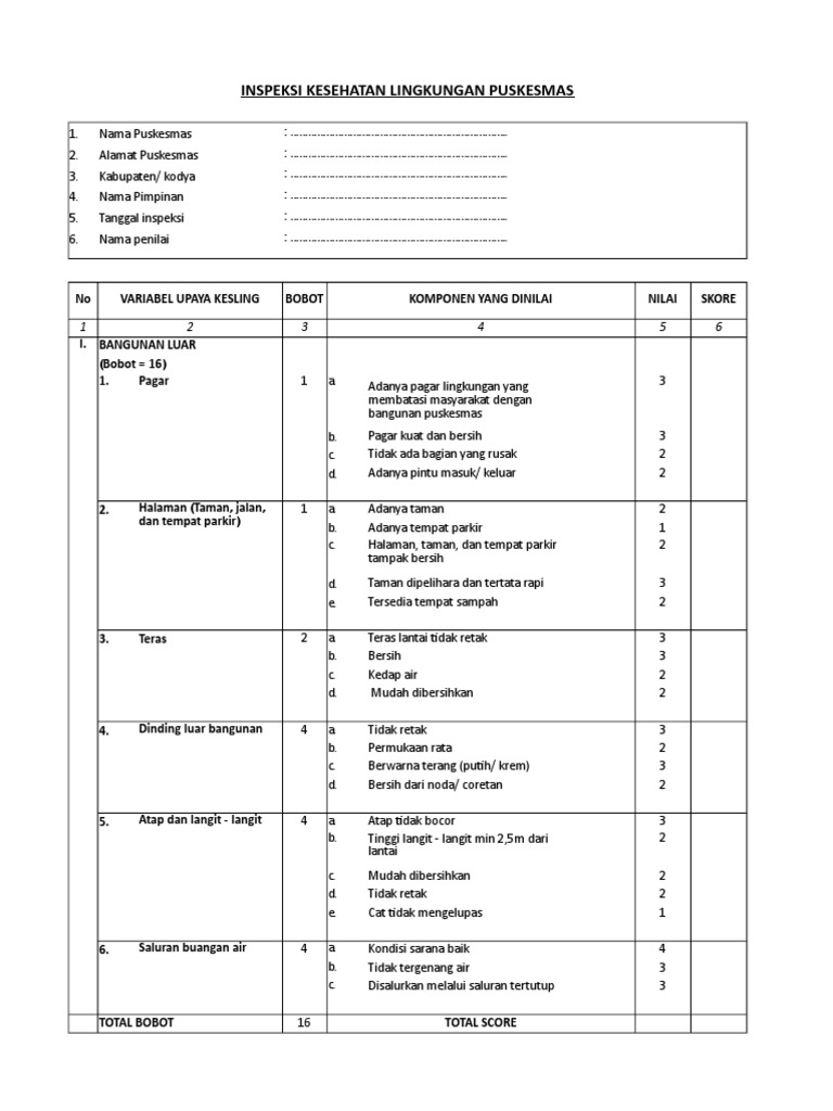 Form Ikl Puskesmas | PDF