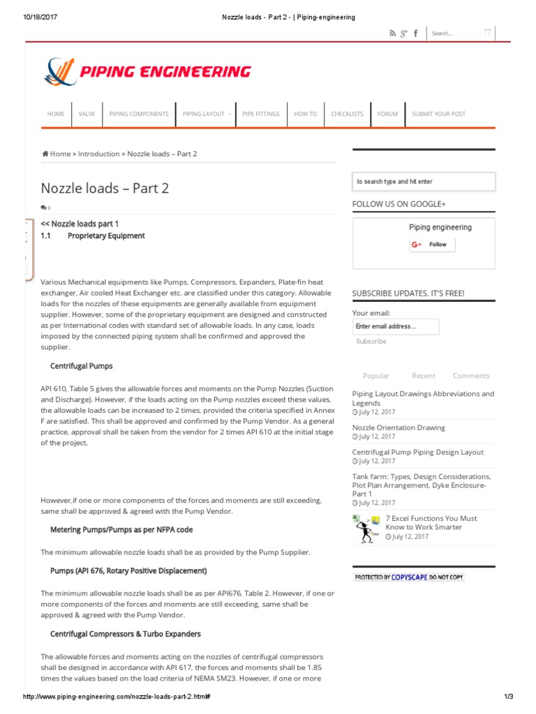 Nozzle Loads - Part 2 - Piping-Engineering | PDF | Heat Exchanger | Pump
