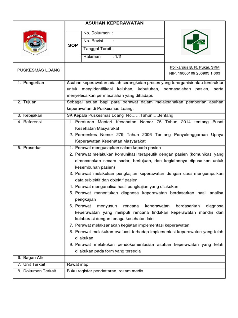 SOP Asuhan Keperawatan | PDF