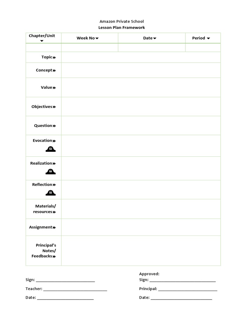 6 Lesson Plan Framework | PDF