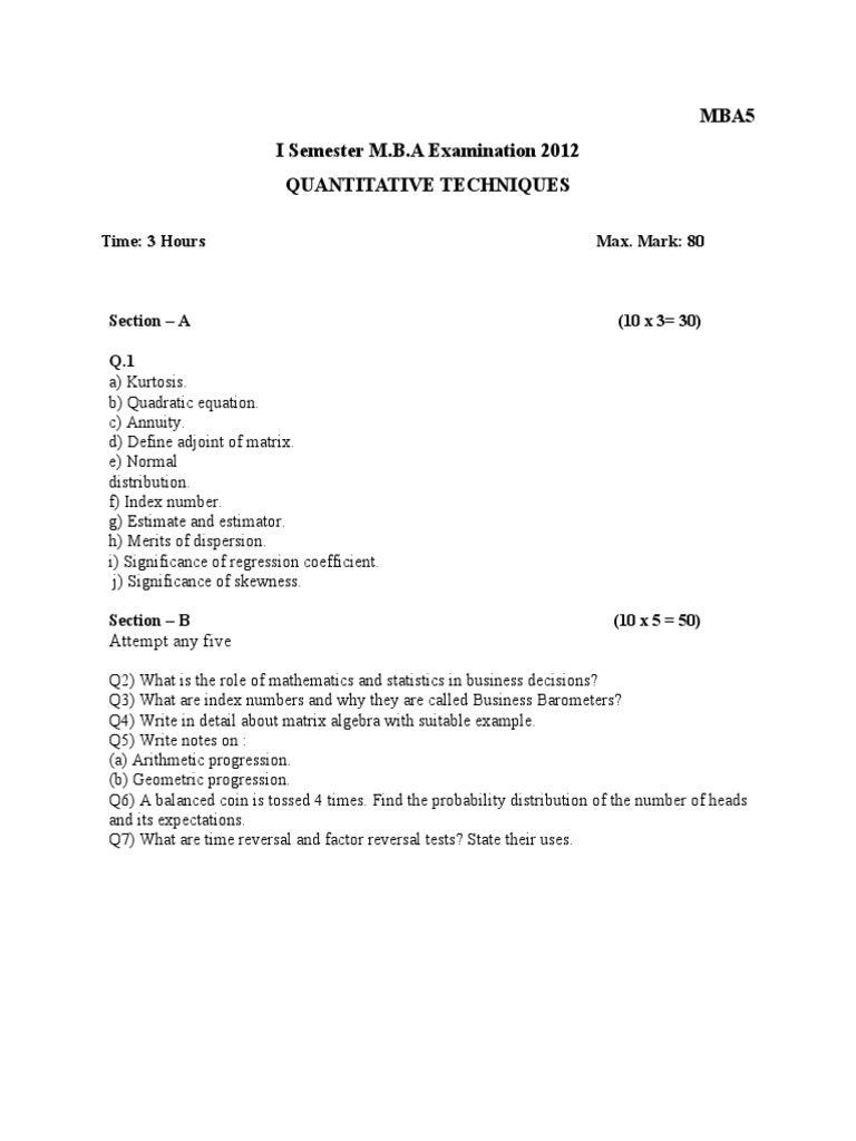 5 Quantitative Techniques | PDF