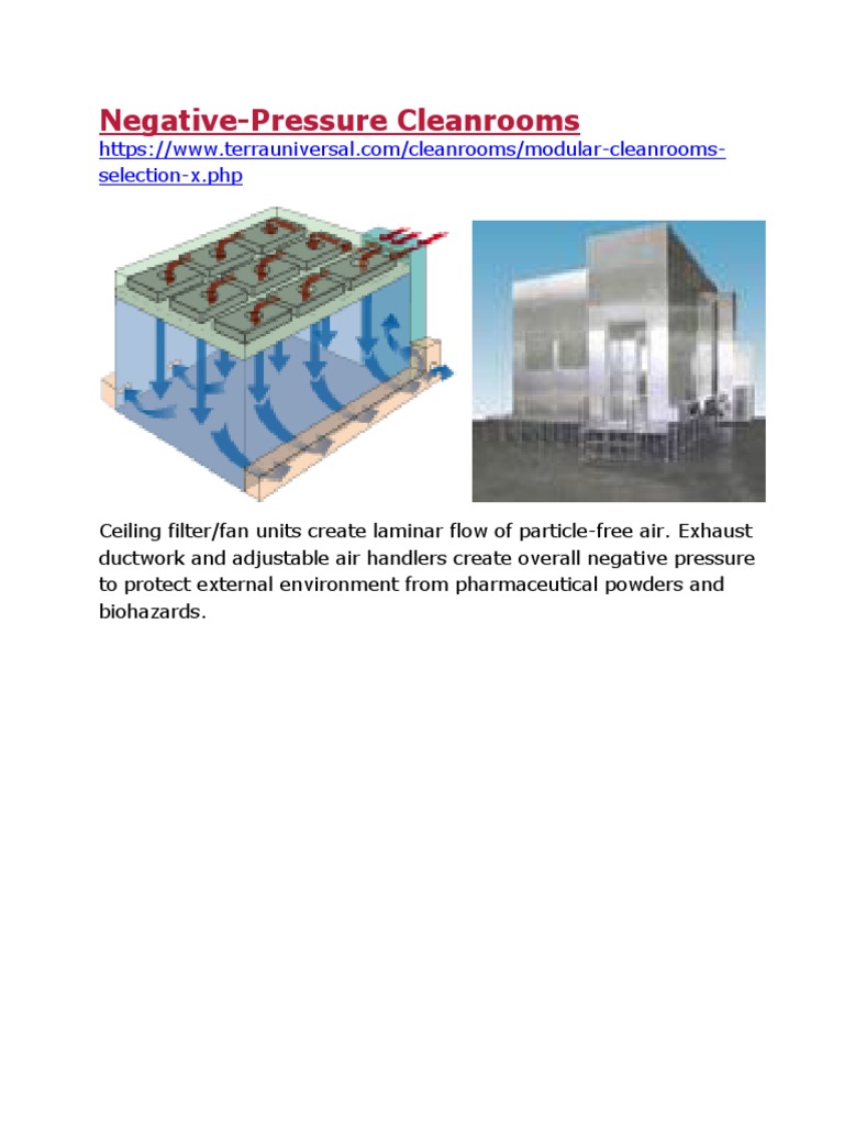 Negative Pressure Cleanrooms | PDF