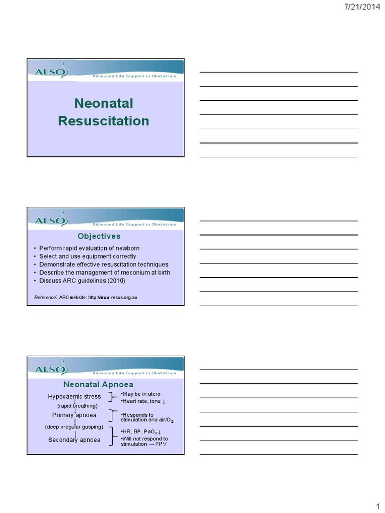 Neonatal Resuscitation | PDF | Breathing | Cardiopulmonary Resuscitation