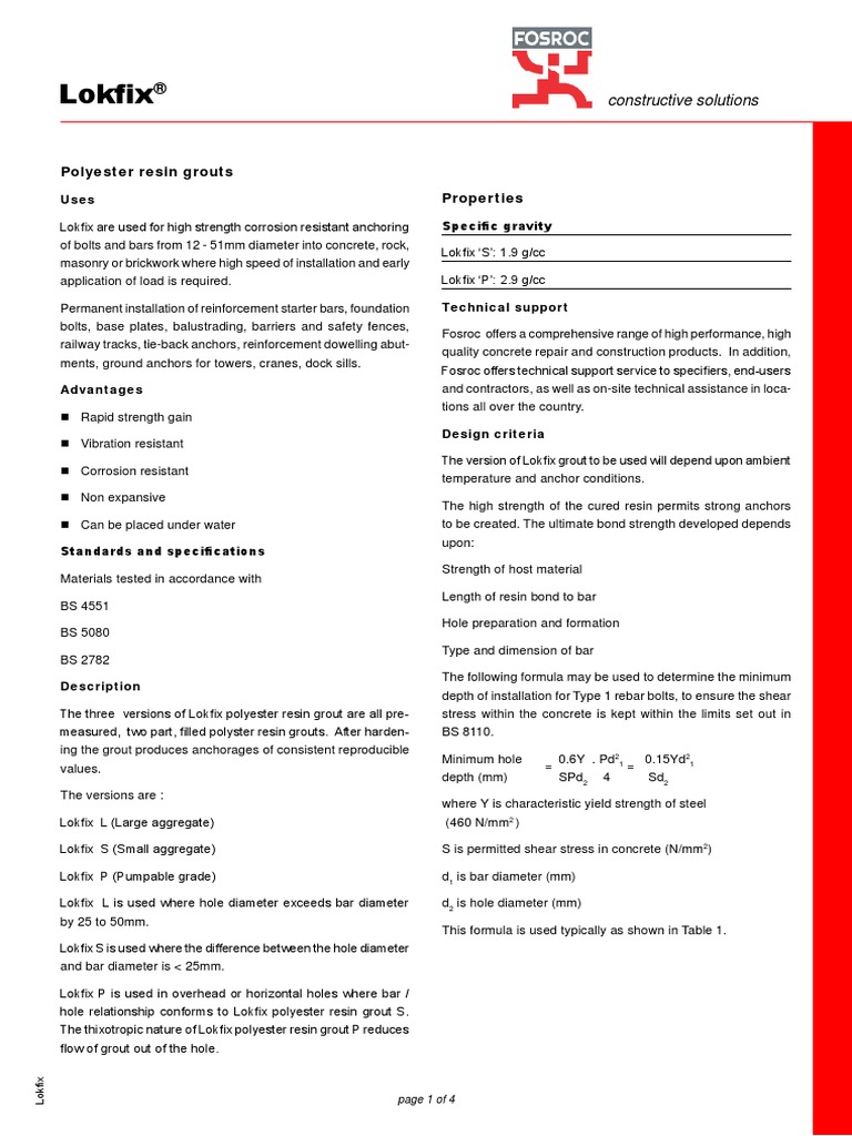 TDS Lokfix India | PDF | Strength Of Materials | Concrete