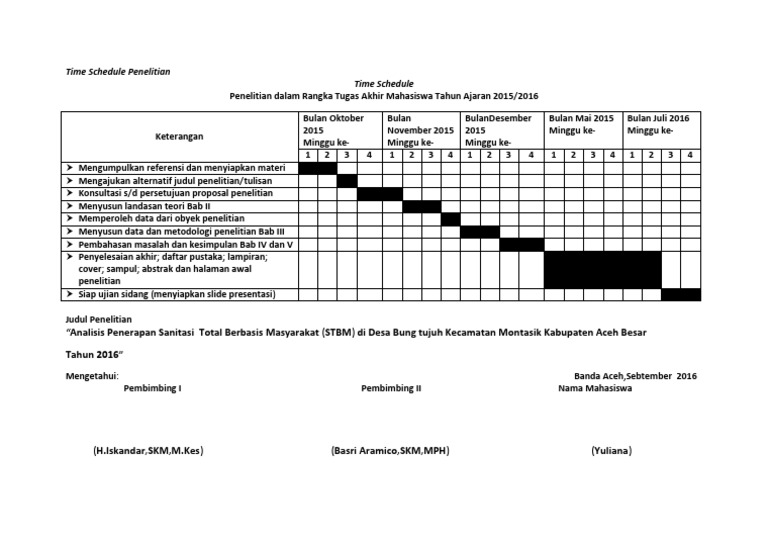 Time Schedule Penelitian | PDF
