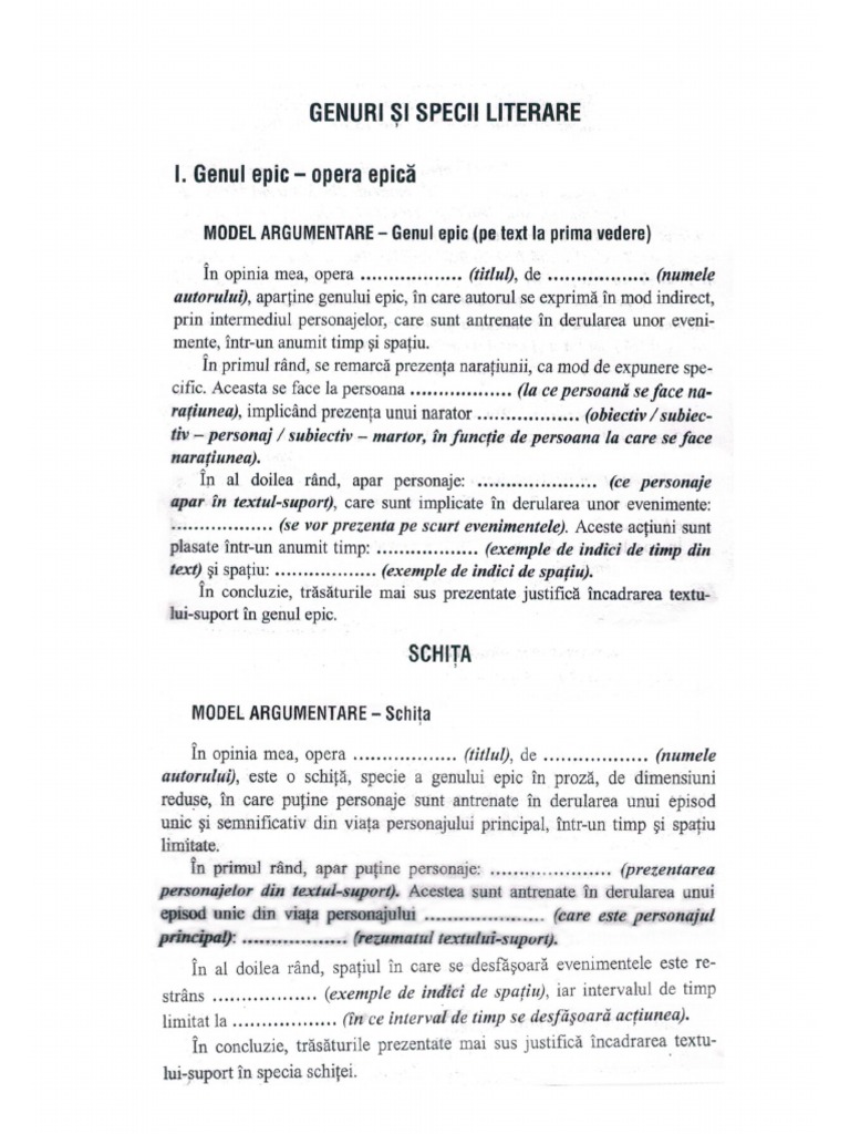 Modele Argumentare Romana Clasa A 8-A | PDF