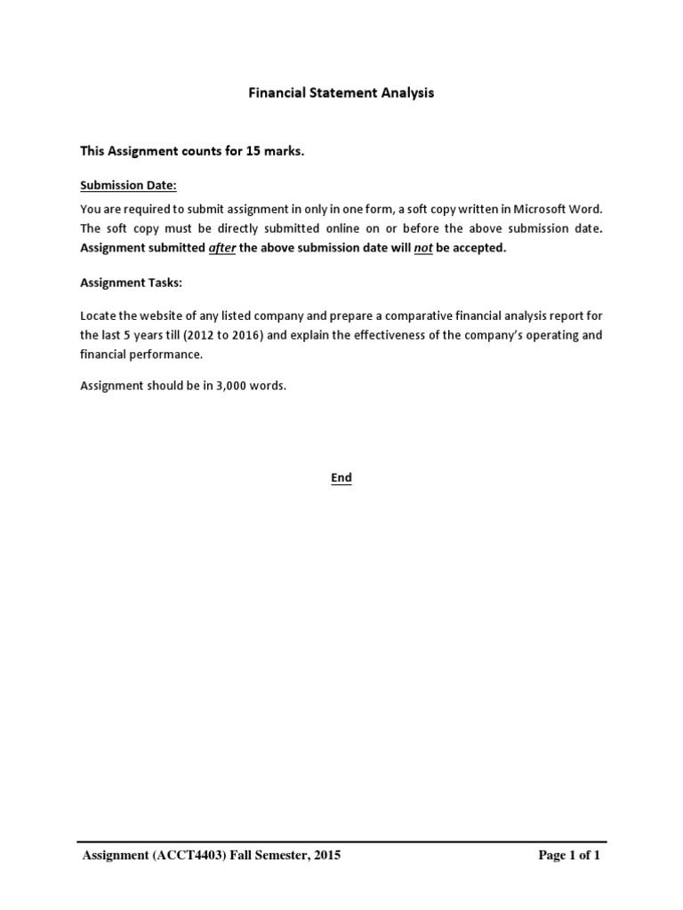 Financial Statement Analysis: This Assignment Counts For 15 Marks | PDF