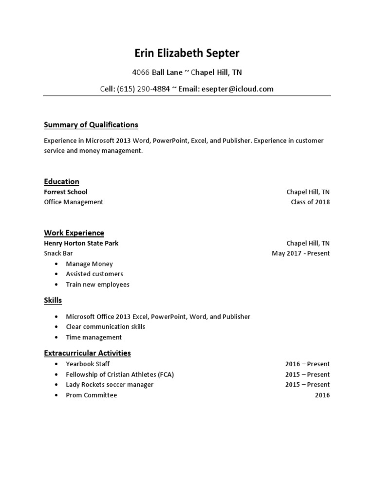 Erin Elizabeth Septer - Resume | PDF
