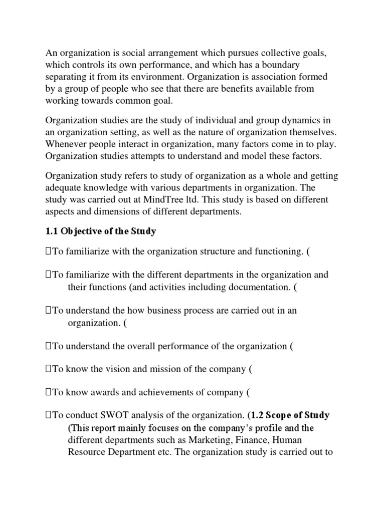 1.1 Objective of The Study | PDF