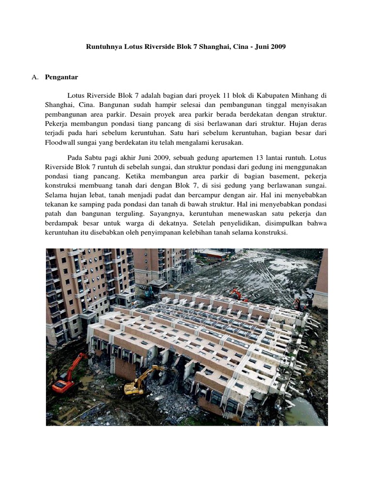 Runtuhnya Lotus Riverside Blok 7 Shanghai | PDF