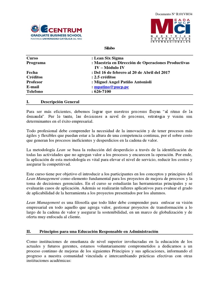 Mci Ope - Lean-Six Sigma VF | PDF | Ensayos | Six Sigma