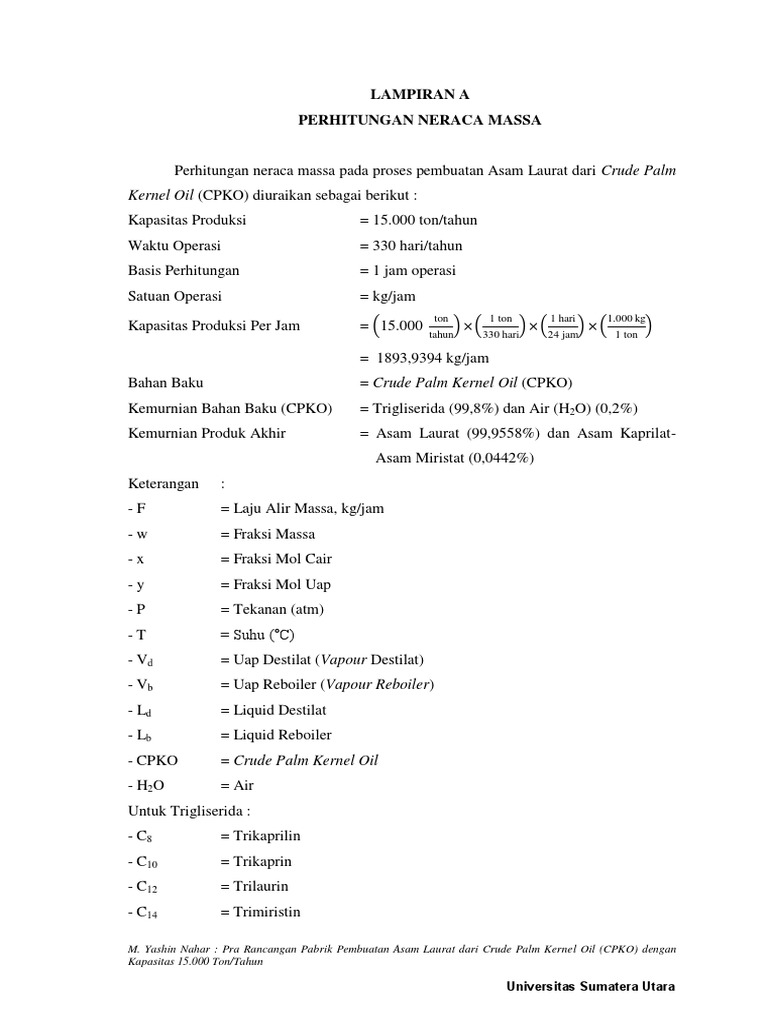 123dok Pra Rancangan Pabrik Pembuatan Asam Laurat Dari Crude Palm ...