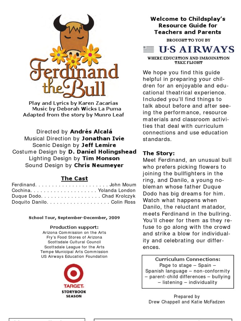 Study Guide: Ferdinand The Bull | PDF | Bullfighting