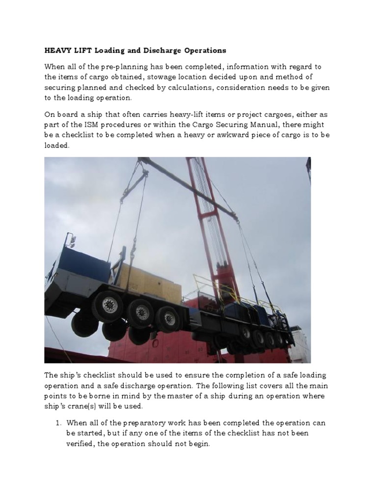 14 Heavy Lift Operations | PDF | Crane (Machine) | Vehicles