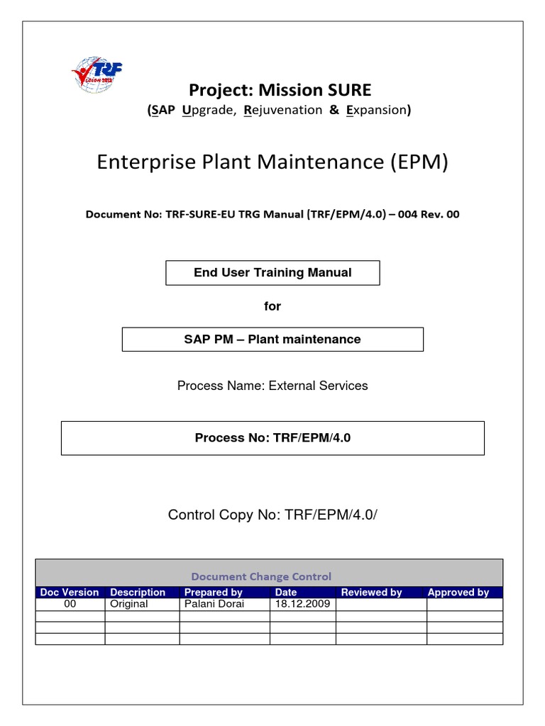 An Accurate Guide to the External Services Process in SAP PM for Plant ...