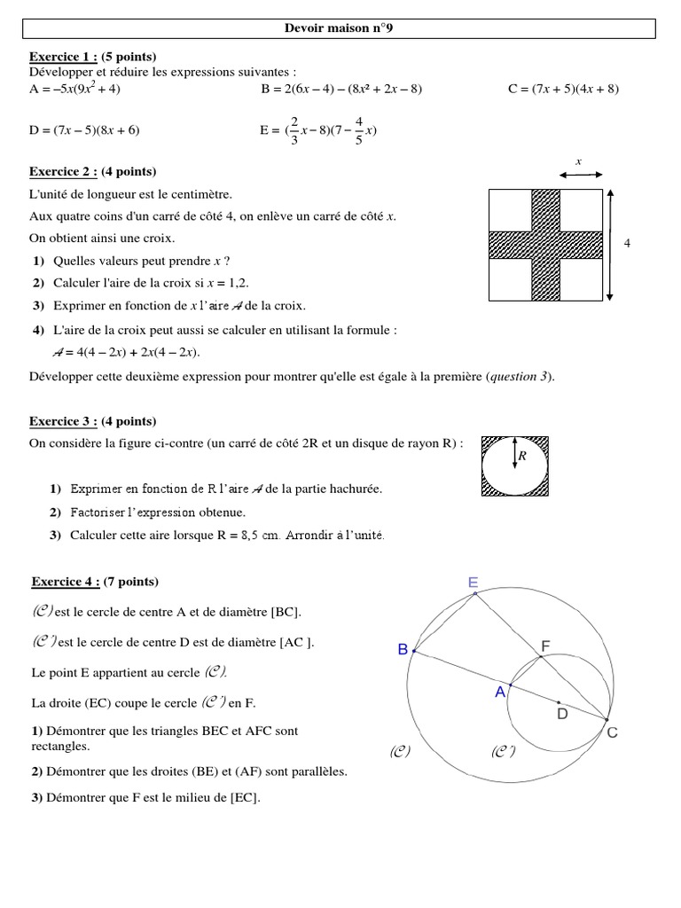 Devoir Maison De Math 4eme Sur Les Nombres Relatifs | Ventana Blog