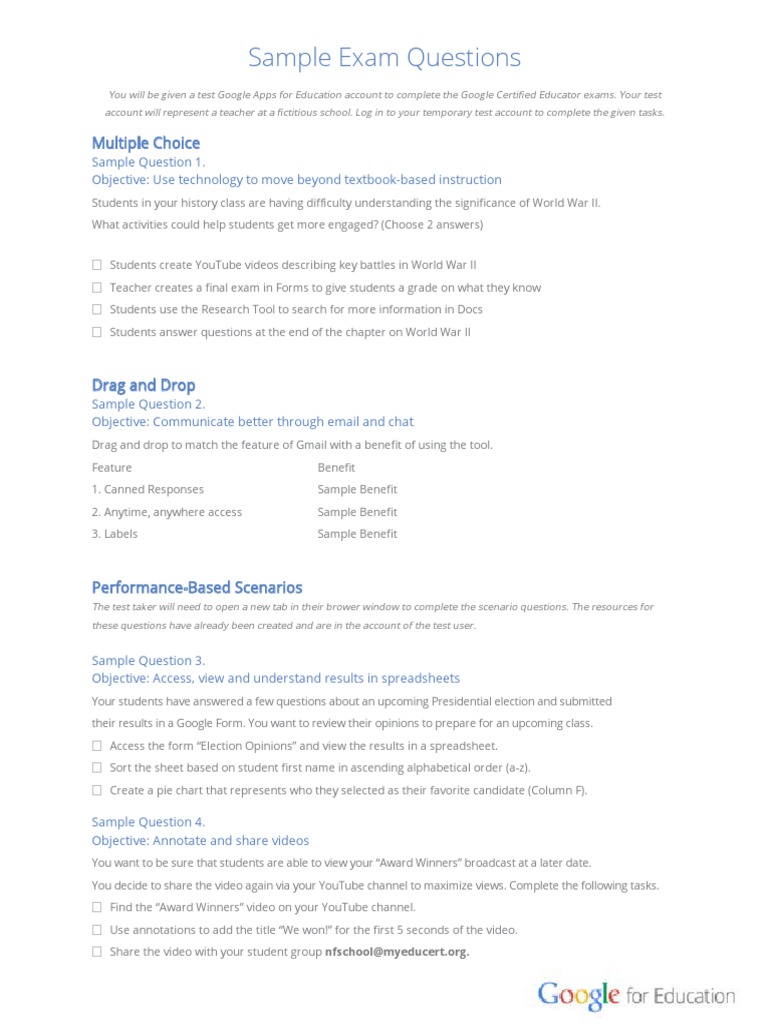 Sample Gce Exam Questions | PDF | You Tube | Test (Assessment)