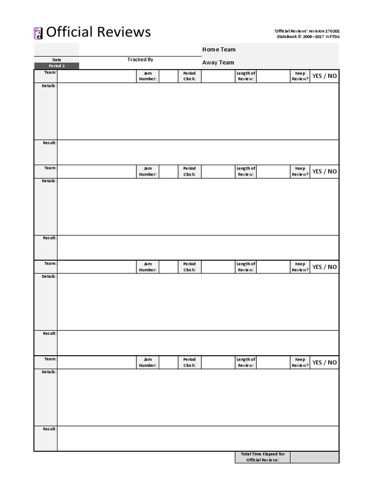 Official Reviews Tracking Template | PDF