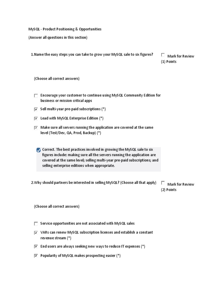 Oracle Mysql Sales Specialist Assessment Pdf My Sql Oracle Database