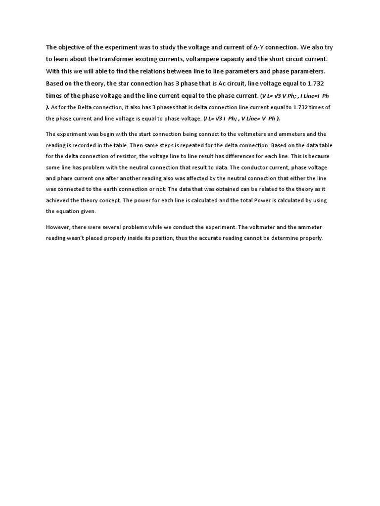 Electrical Technology Lab Report | PDF | Voltage | Electric Current